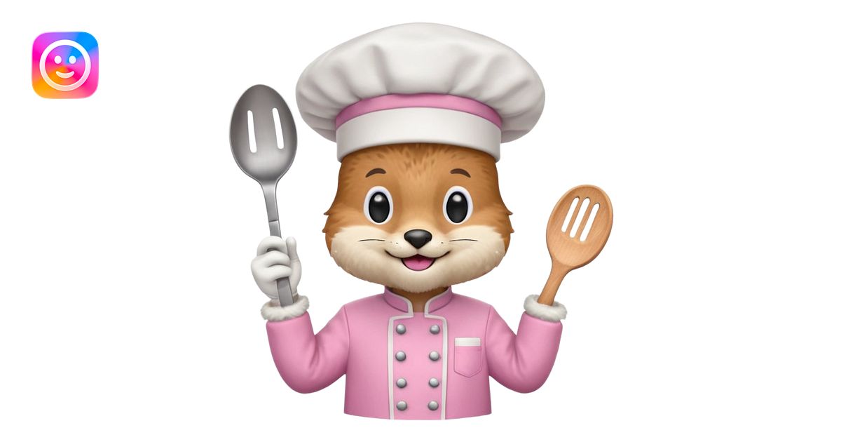 animal with pink chef costume emoji | AI Emoji Generator