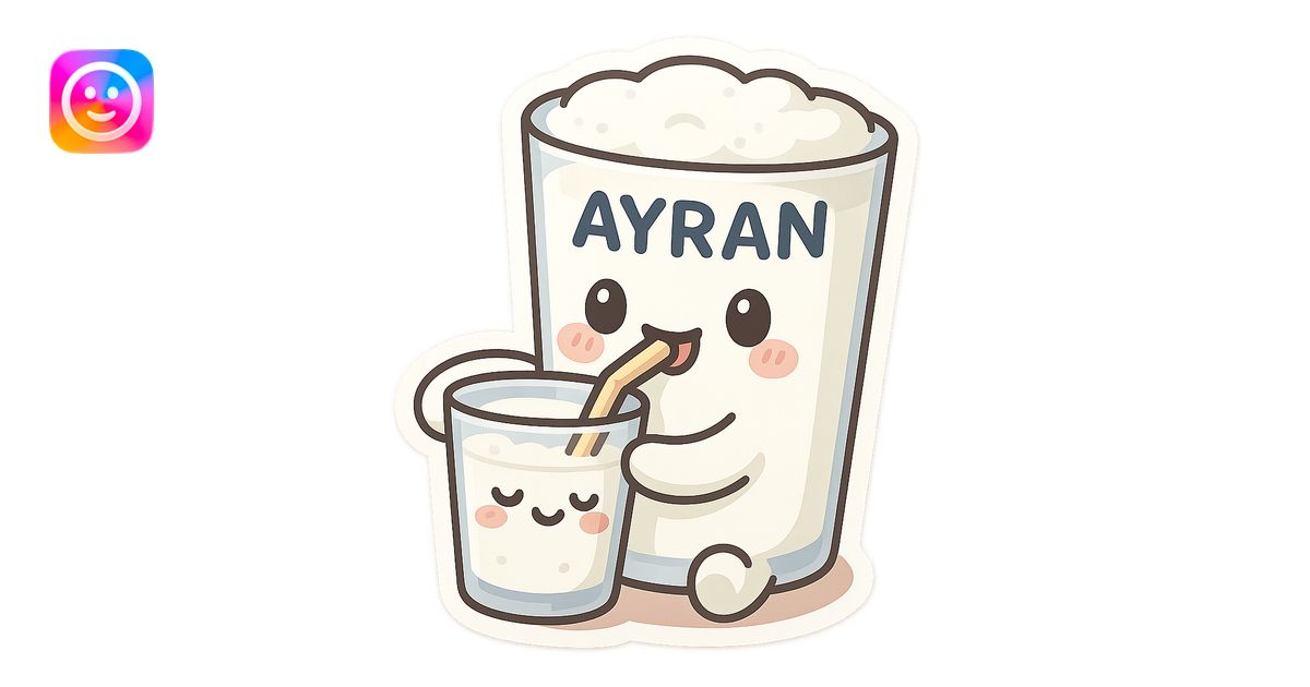 a humorous and cute scene of a glass of ayran drinking another glass of ...