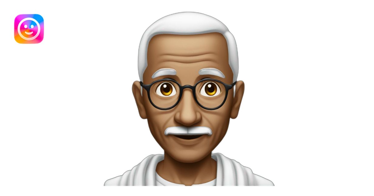 mahatma ghandi but with ariana grande's hairstyle emoji | AI Emoji ...