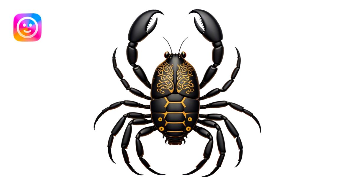 Cinematic Cute Emperor Scorpion Portrait Emoji, Head tilted playfully ...