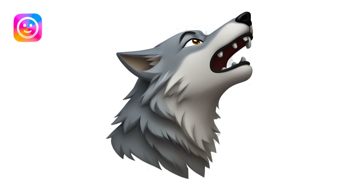 Howling wolf emoji | AI Emoji Generator