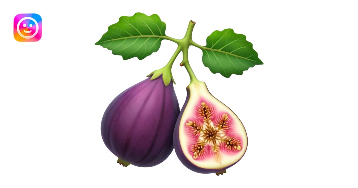 Please create a emoji of a cross-section of a fig with a small leaf ...
