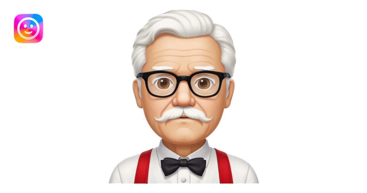 Colonel Sanders KFC, old man with white hair and white goatee, wearing ...