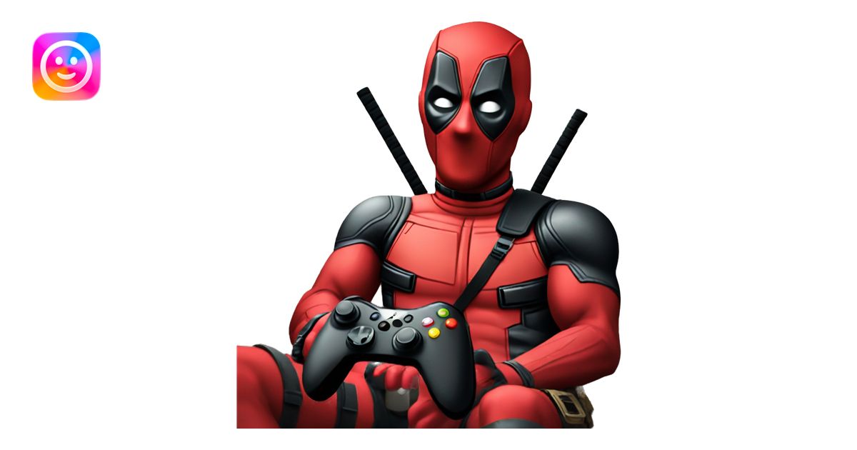 Deadpool holding xbox controller emoji | AI Emoji Generator