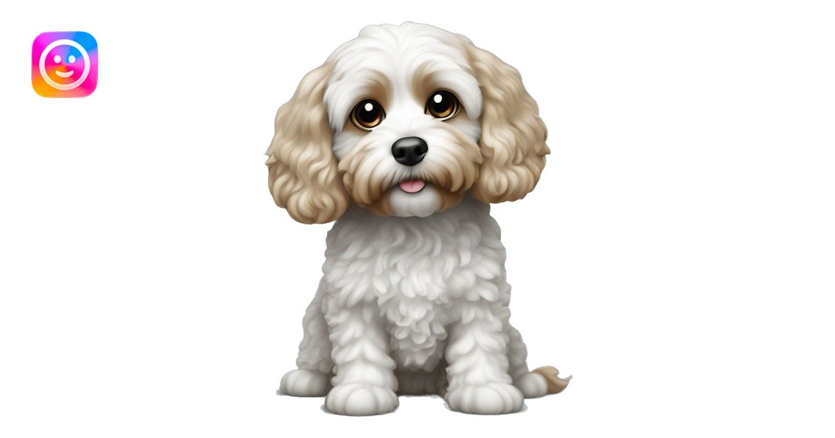 Cavapoo black and white emoji | AI Emoji Generator