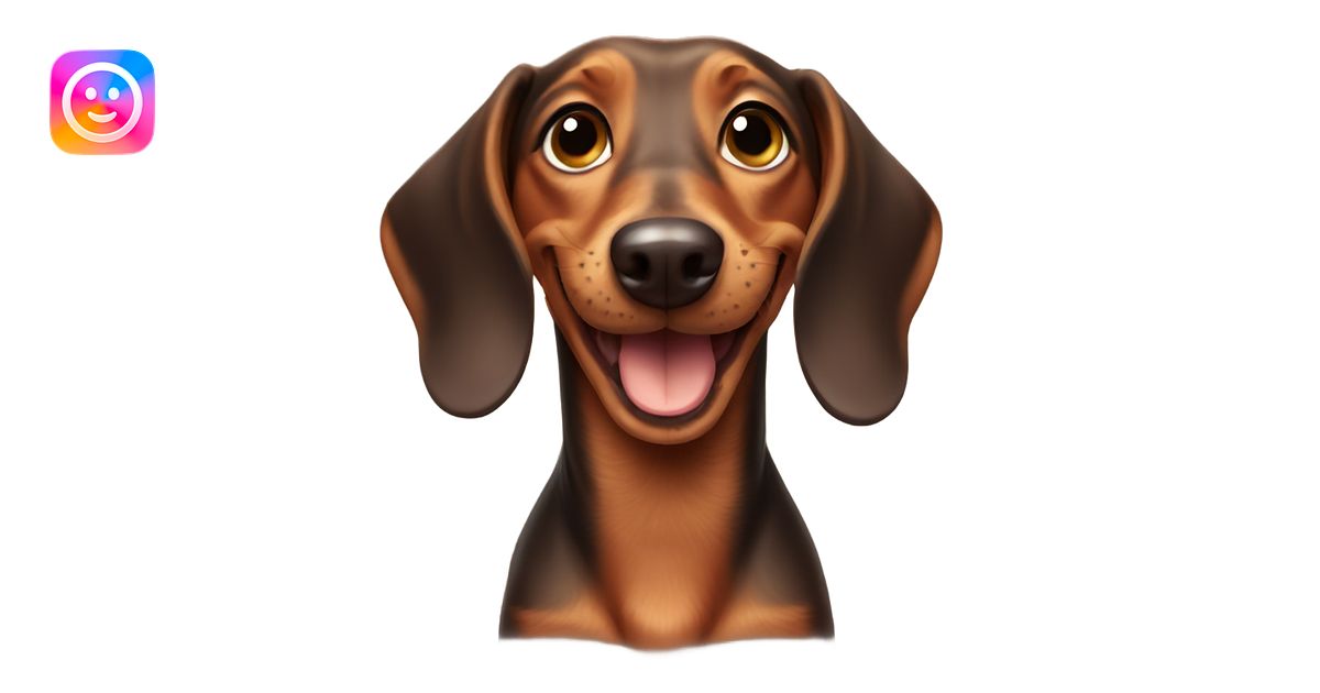 Smiling dachshund emoji | AI Emoji Generator