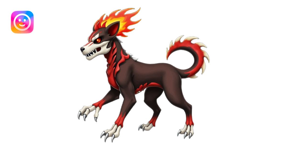 Skeletal-Skull-faced-Obstagoon-Houndoom-Salandit-fusion (full body ...