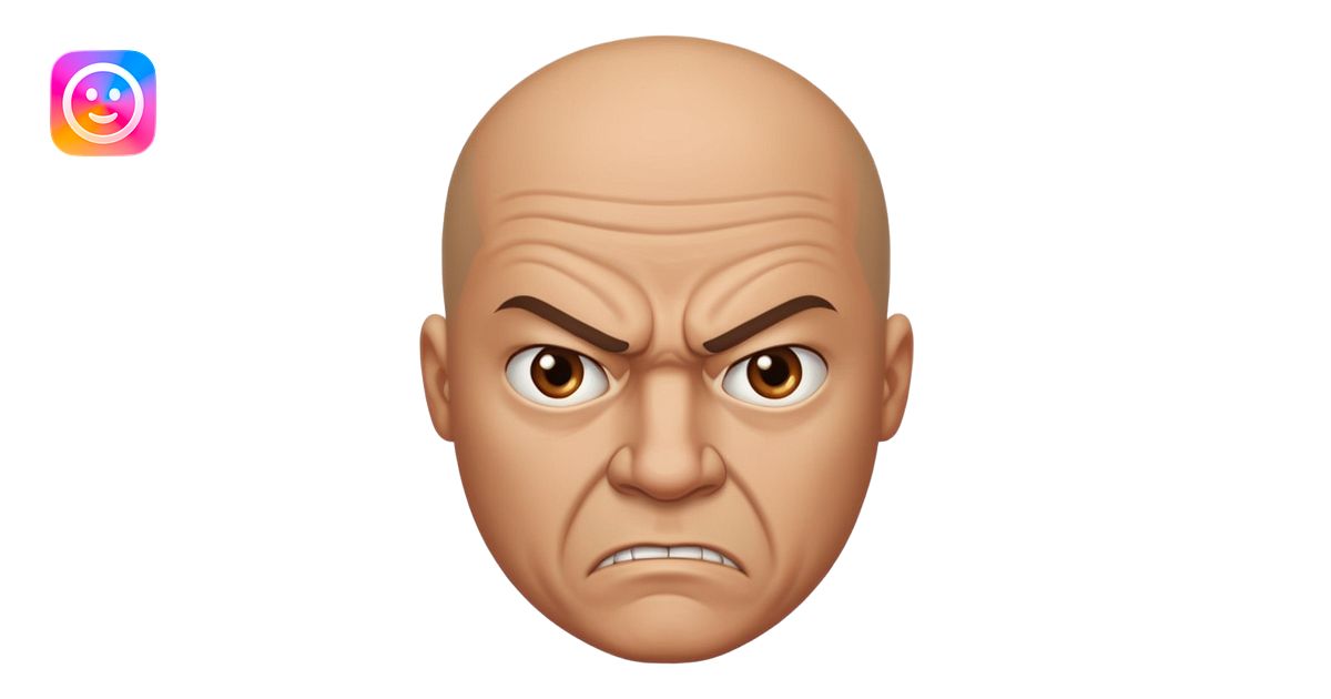 angry bald man emoji | AI Emoji Generator