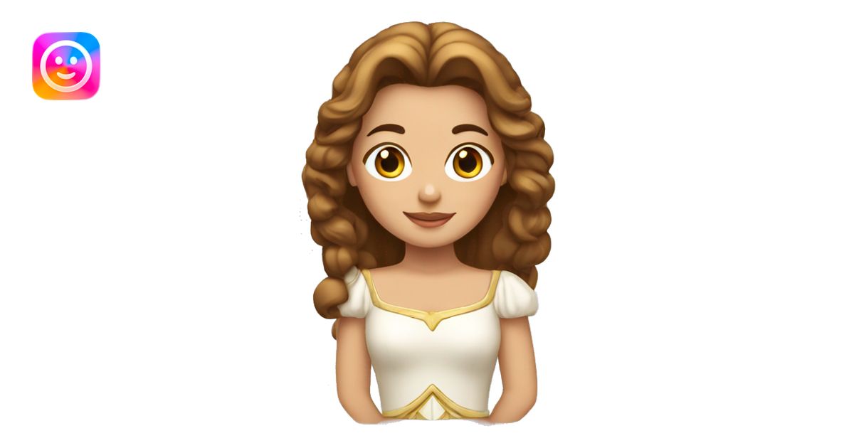 Princesa blanca con pelo marrón largo emoji | AI Emoji Generator