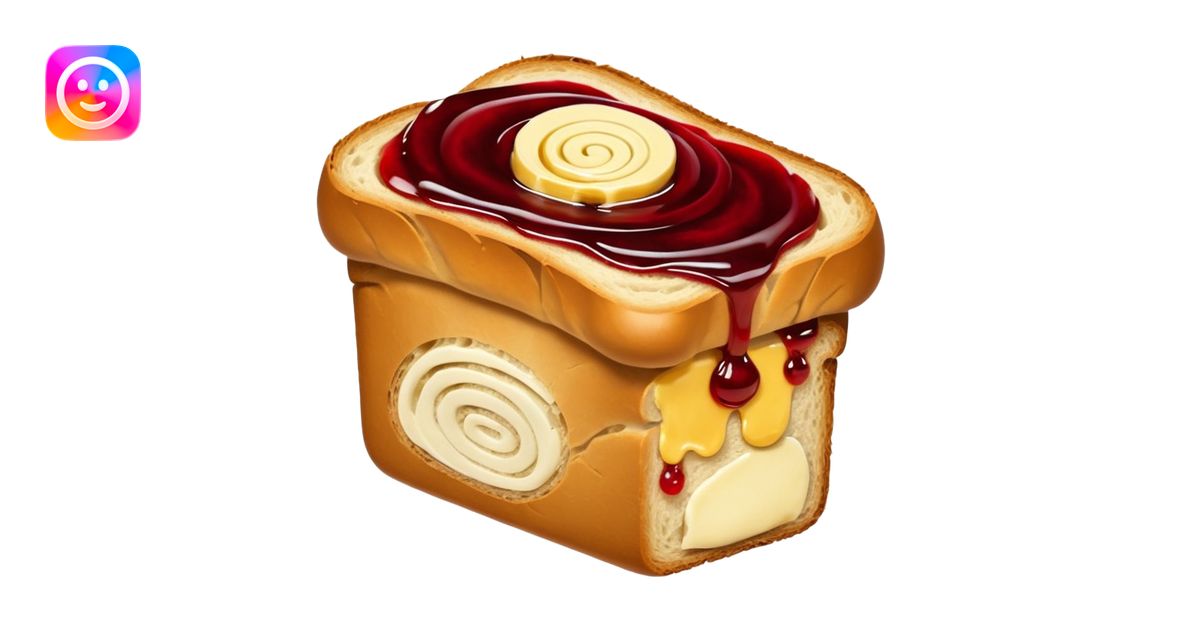 a loaf of bread with butter and jam emoji | AI Emoji Generator