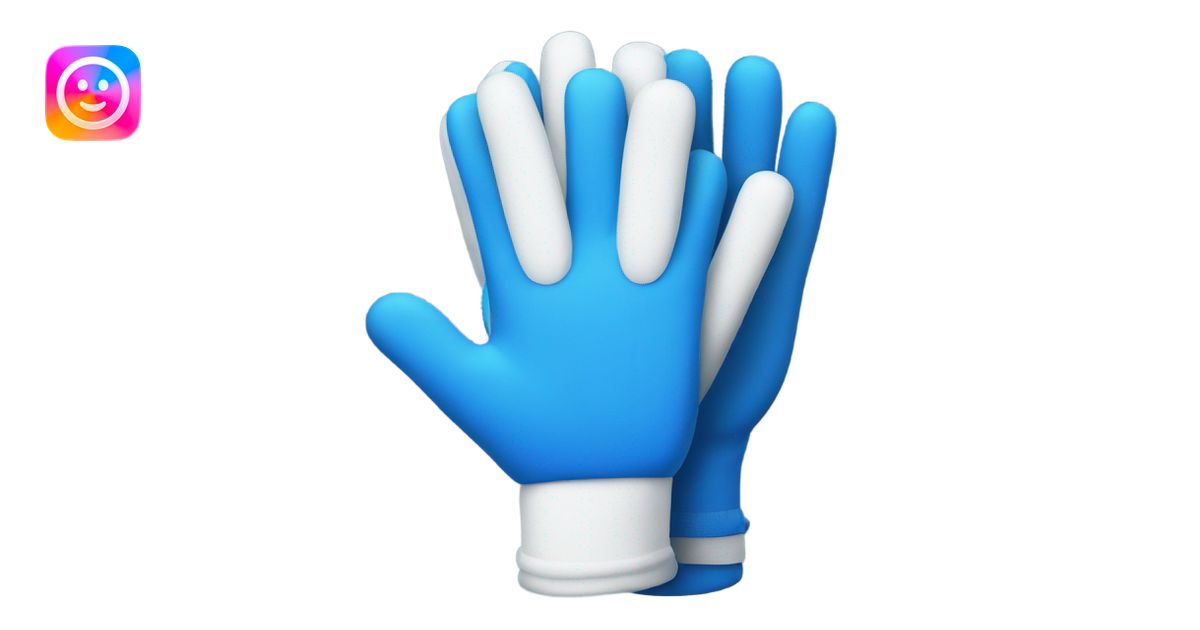 Blue emote that showes white hand in gloves emoji | AI Emoji Generator