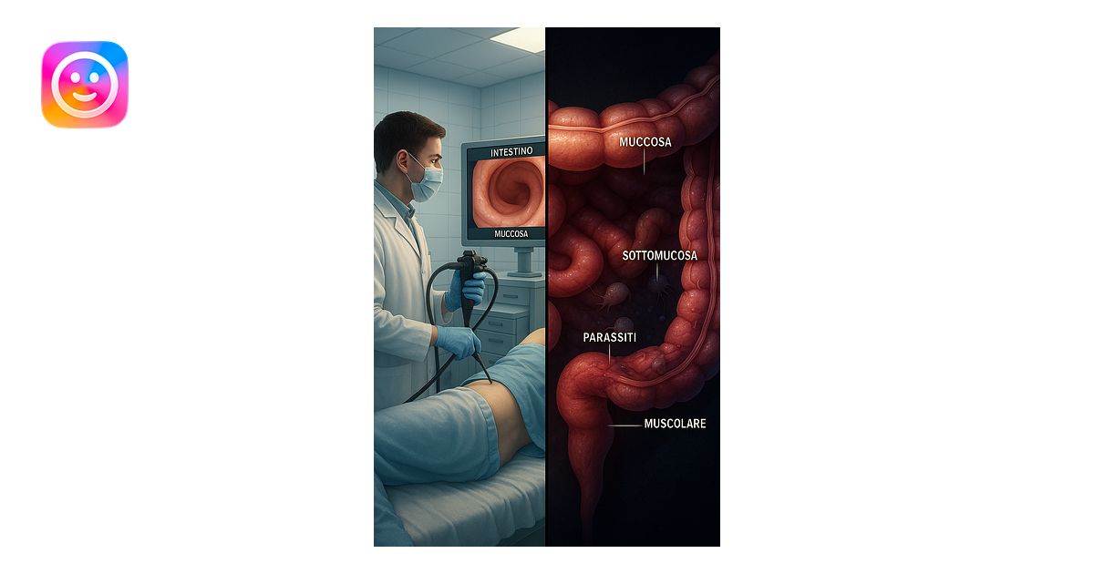 A split-screen medical illustration in cinematic style: on the left ...