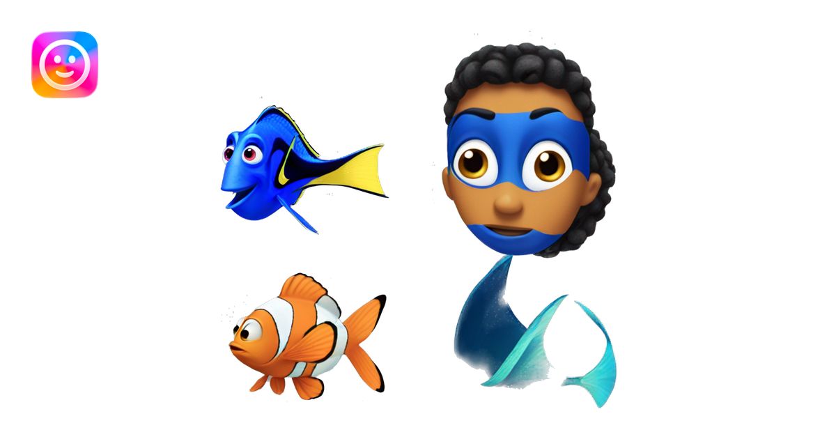 Dory and Nemo emoji | AI Emoji Generator