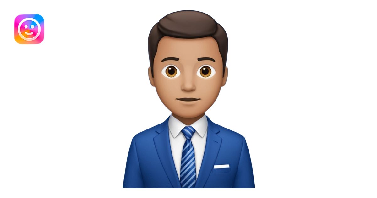 tv news moderator in blue suit emoji | AI Emoji Generator