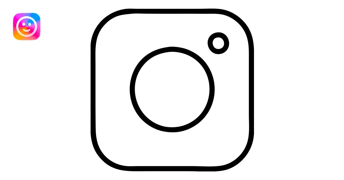 Instagram logo minimalist black and white outline style icon | AI Emoji ...