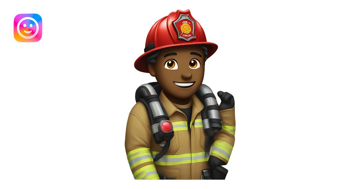 Firefighter in love emoji | AI Emoji Generator