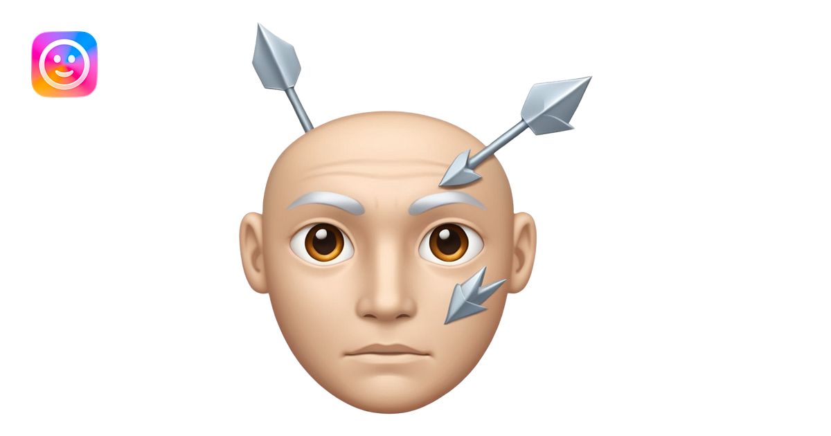 Create an emoji that shows a human head with two diverging arrows ...