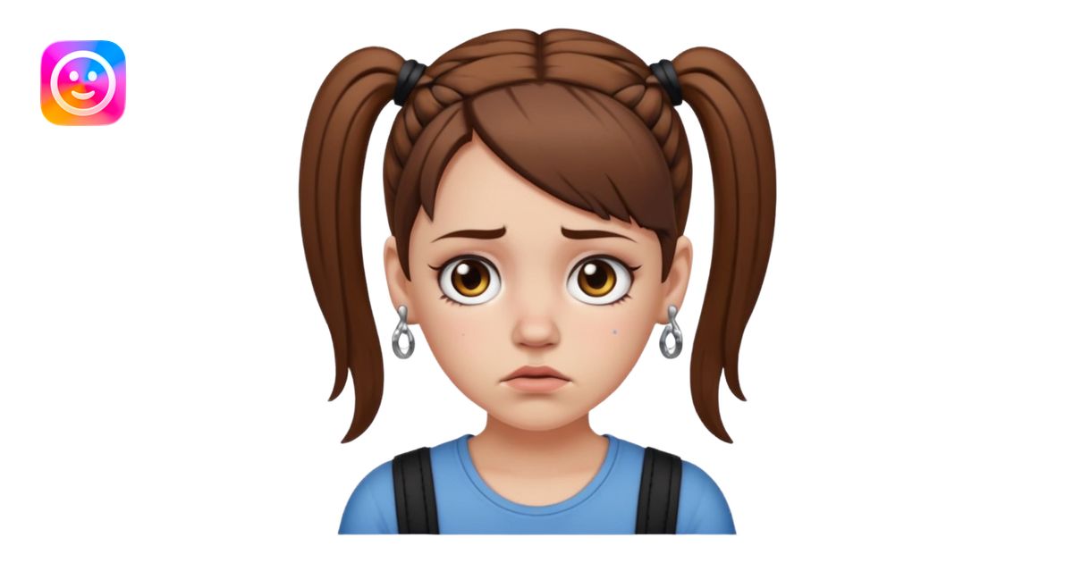 a white girl with brown hair in short pigtails with piercings frowning ...