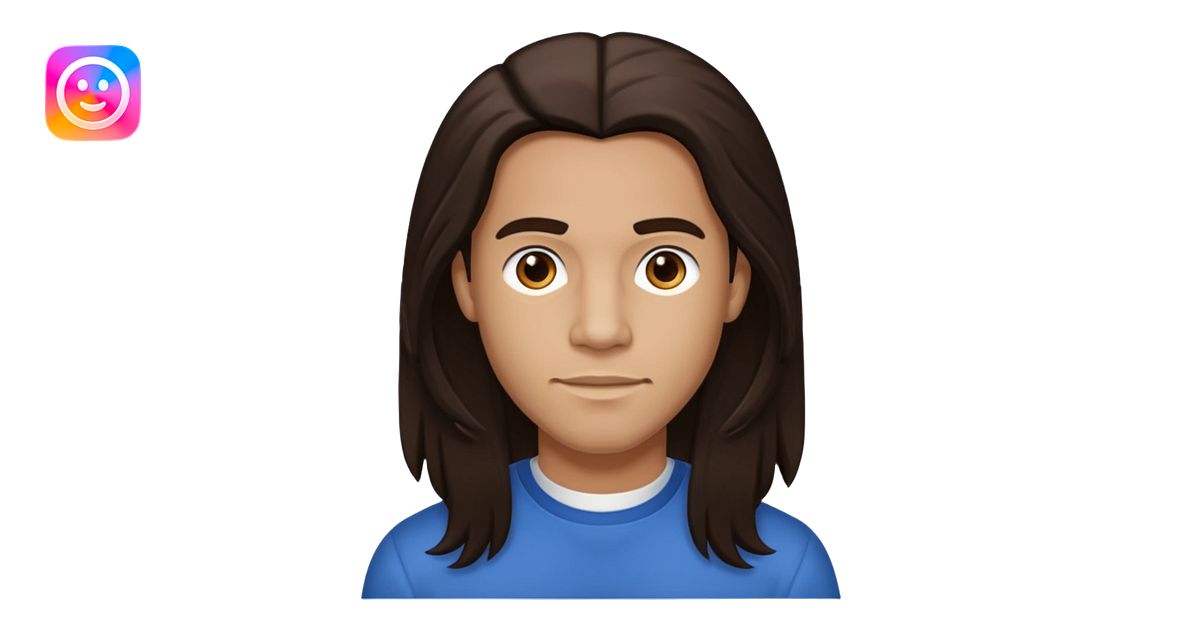 Lloyd Polite Jr with long dark brown hair emoji | AI Emoji Generator