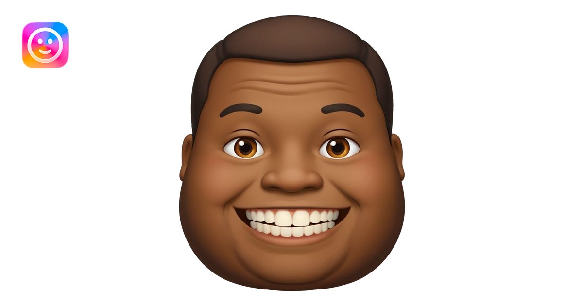 Fat black man missing half of front tooth emoji | AI Emoji Generator