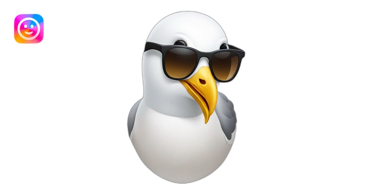 a seagull with sunglasses emoji | AI Emoji Generator