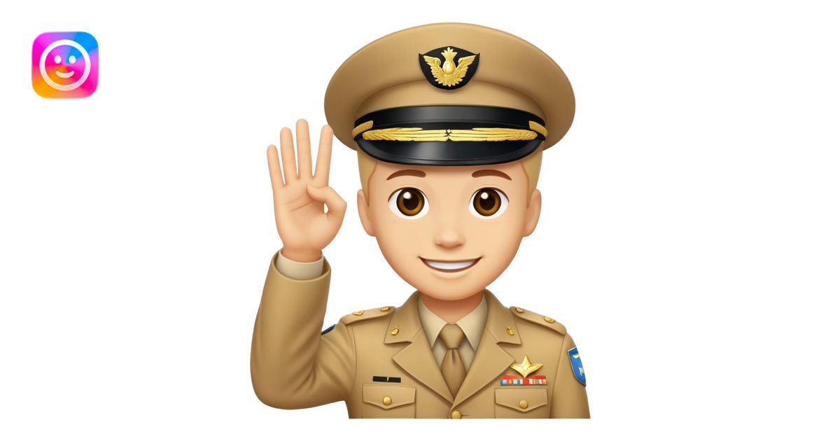 smiling face giving a salute, gesture of agreement emoji | AI Emoji ...