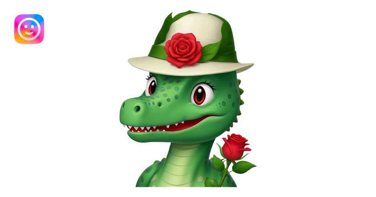 Dorothy the Dinosaur from The Wiggles with white hat with red rose ...
