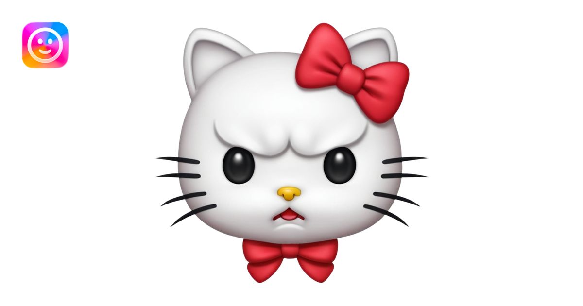 Angry hello kitty emoji | AI Emoji Generator