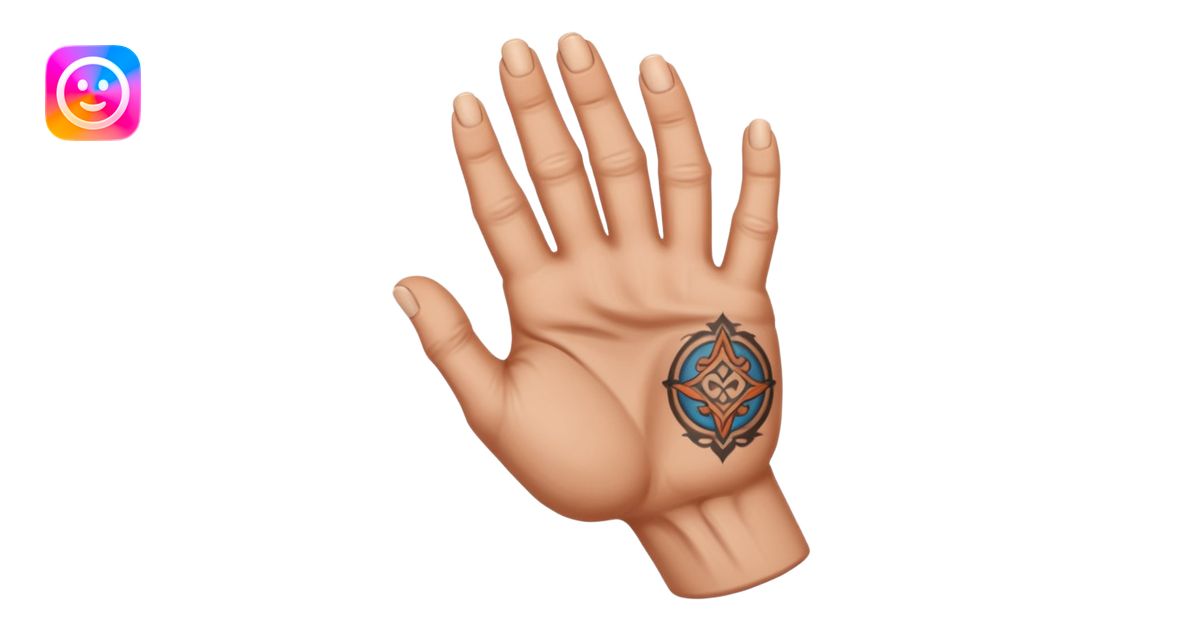 hand muscle that has a tattoo on it emoji | AI Emoji Generator