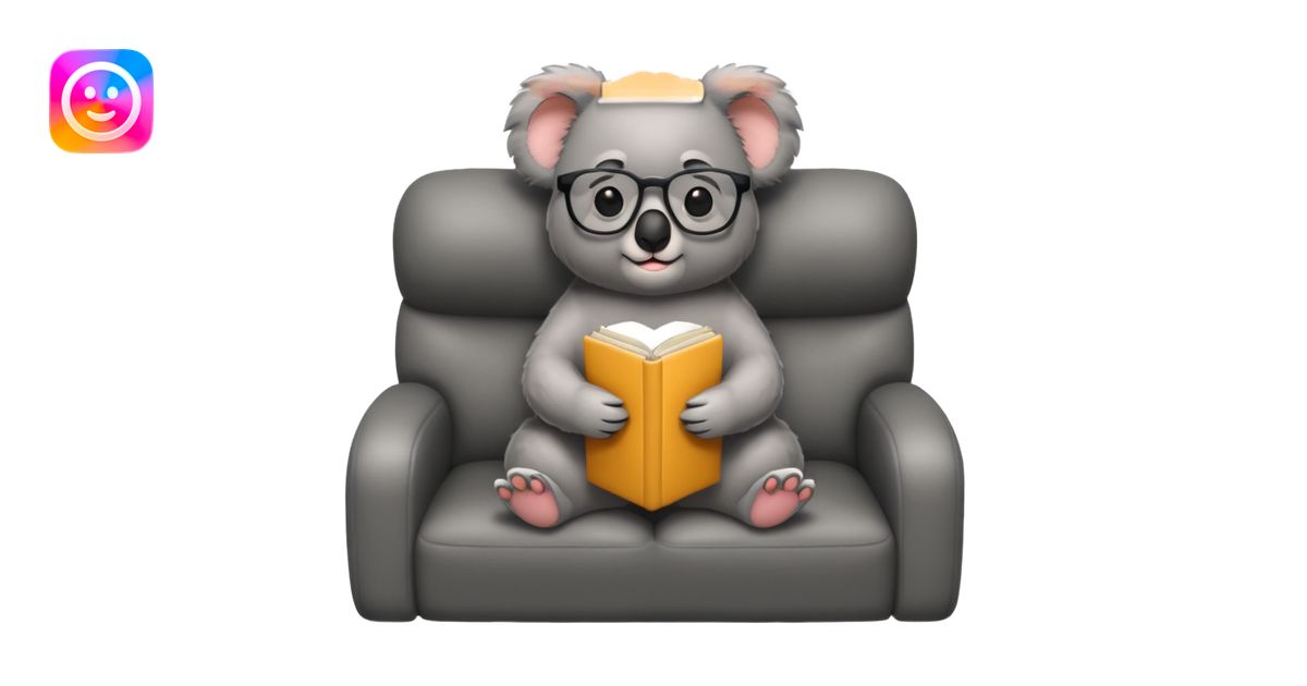 A koala with glasses watching movie emoji | AI Emoji Generator