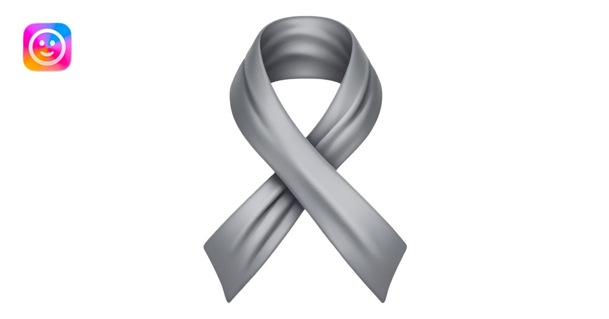 grey cancer ribbon emoji | AI Emoji Generator