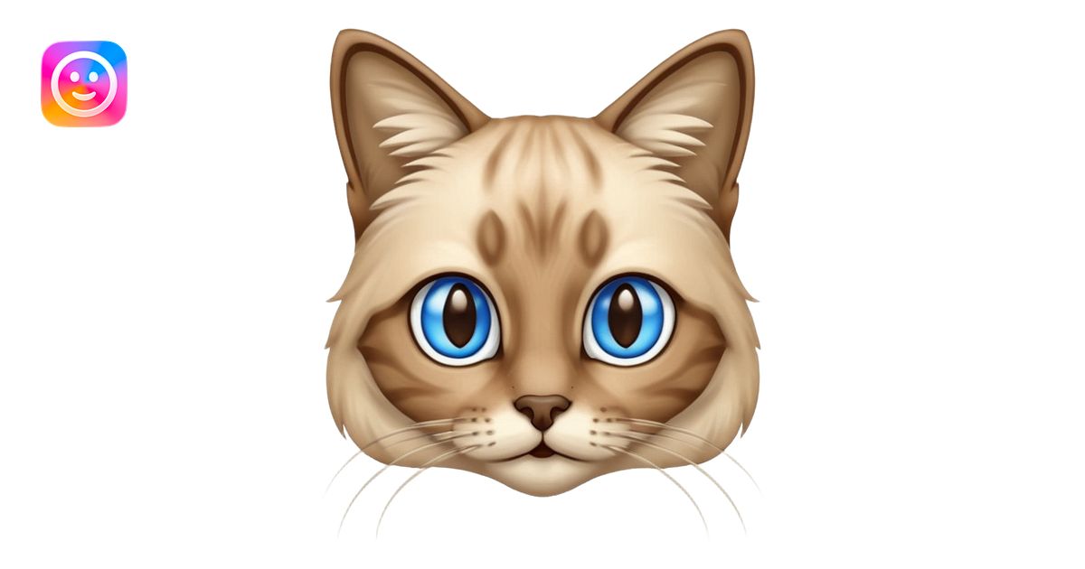 Tabby cat long hair in Siamese colors emoji | AI Emoji Generator