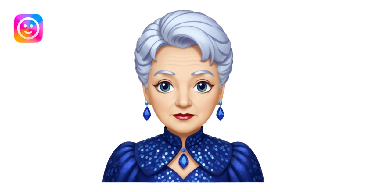 Madame Morrible from The Wizard of Oz with white hair, indigo sequin ...