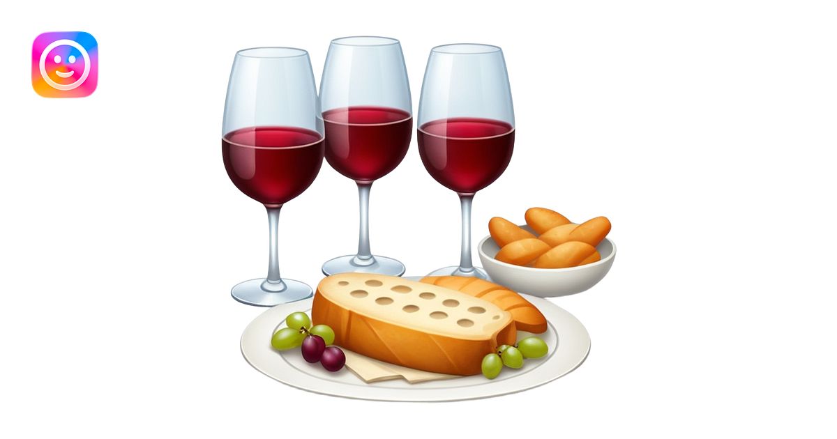 luxury plane food with wine emoji | AI Emoji Generator