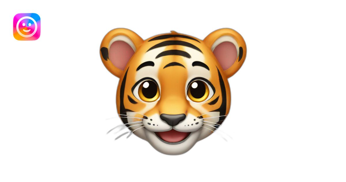 tiger cub smiling emoji | AI Emoji Generator