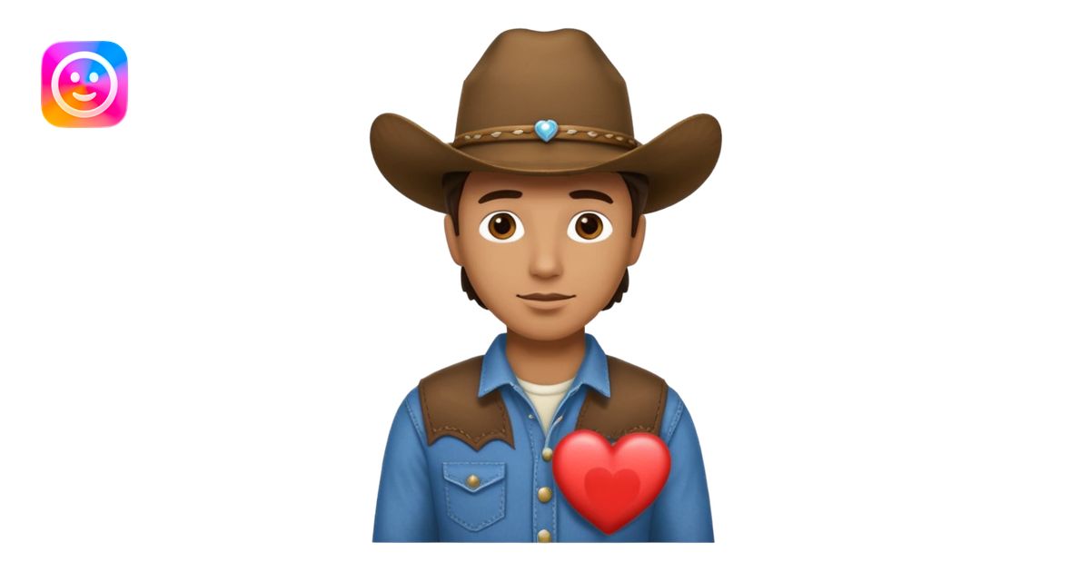 Cowboy with heart emoji | AI Emoji Generator