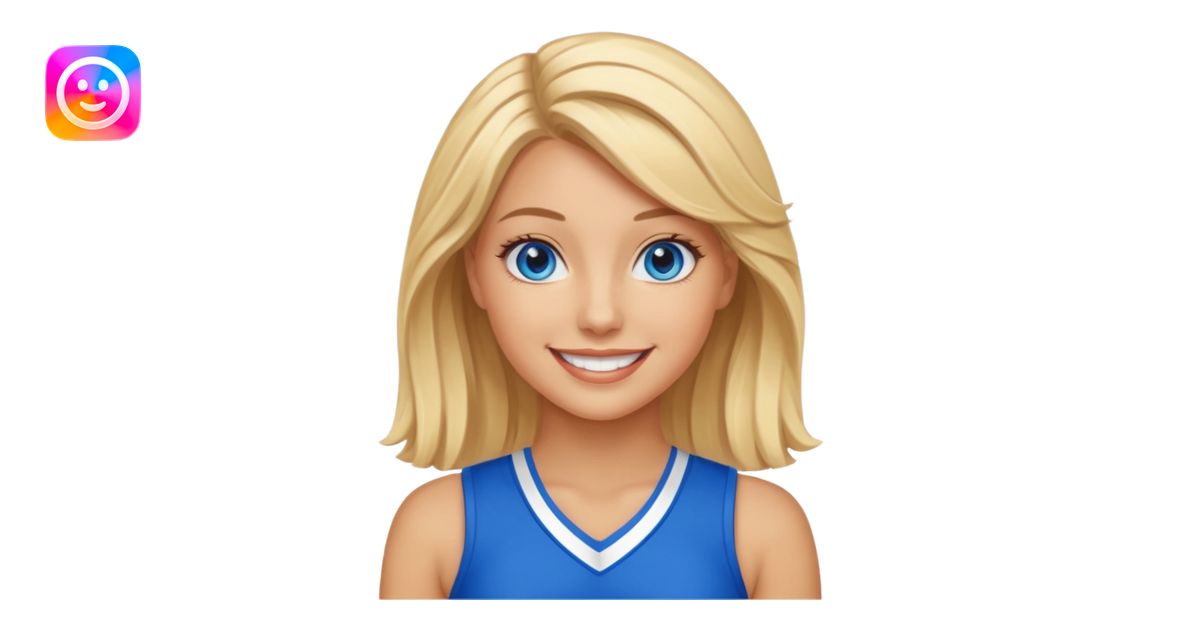 Blonde , blue eyes , Seattle , cheerleader emoji | AI Emoji Generator