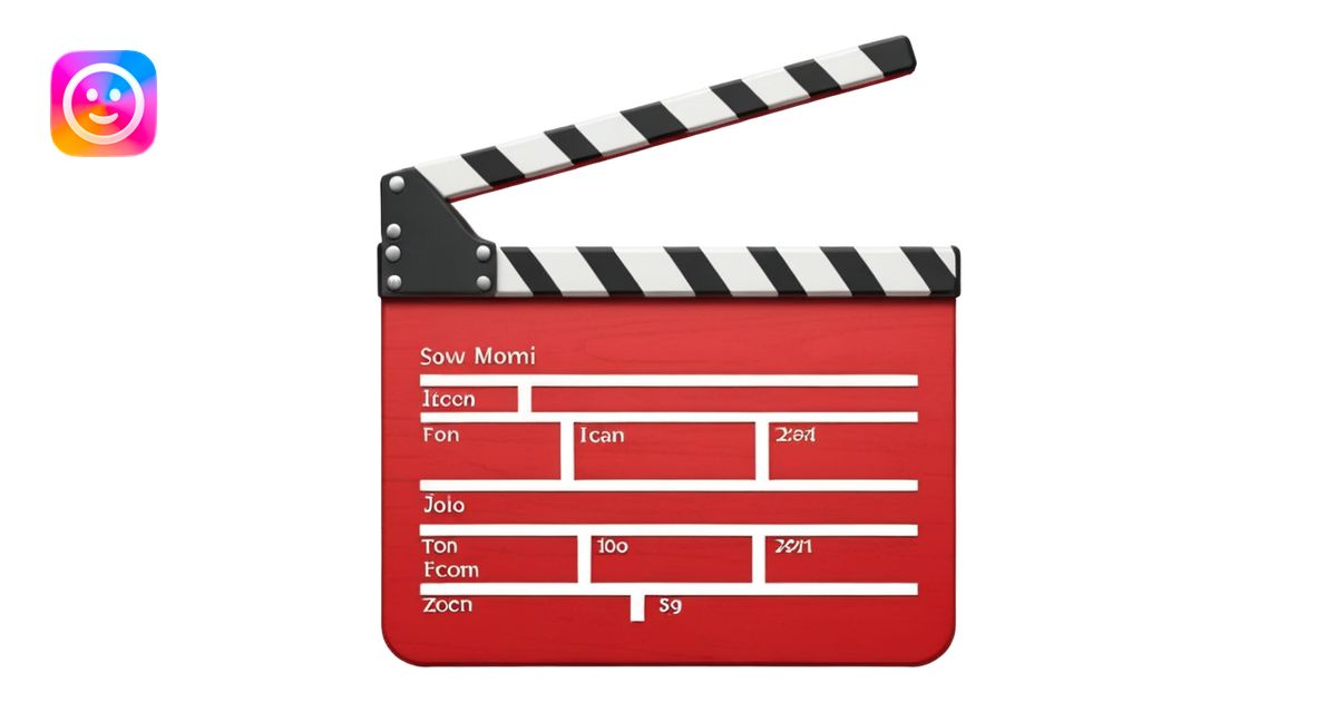 red clapperboard used in filmmaking, cute and stylish design emoji | AI ...