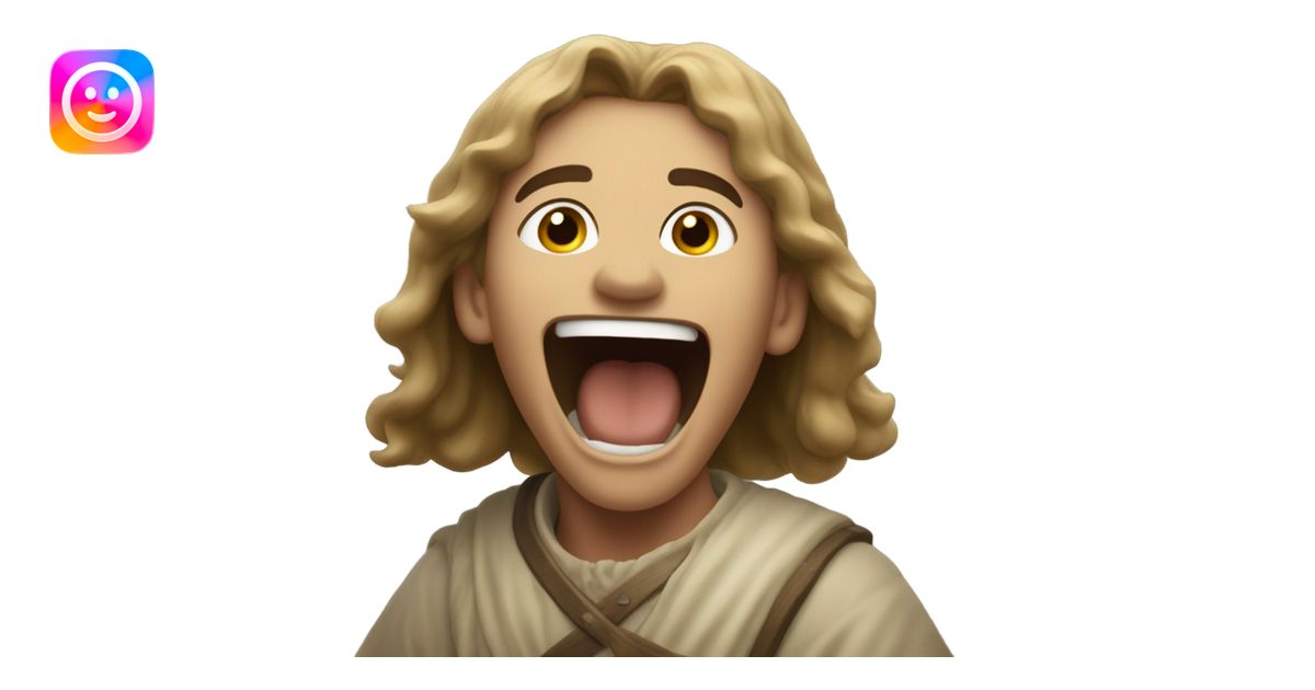 young pilgrims XIII century saying hurrah! emoji | AI Emoji Generator