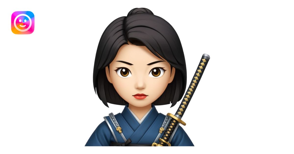 lady samurai holding with katana emoji | AI Emoji Generator