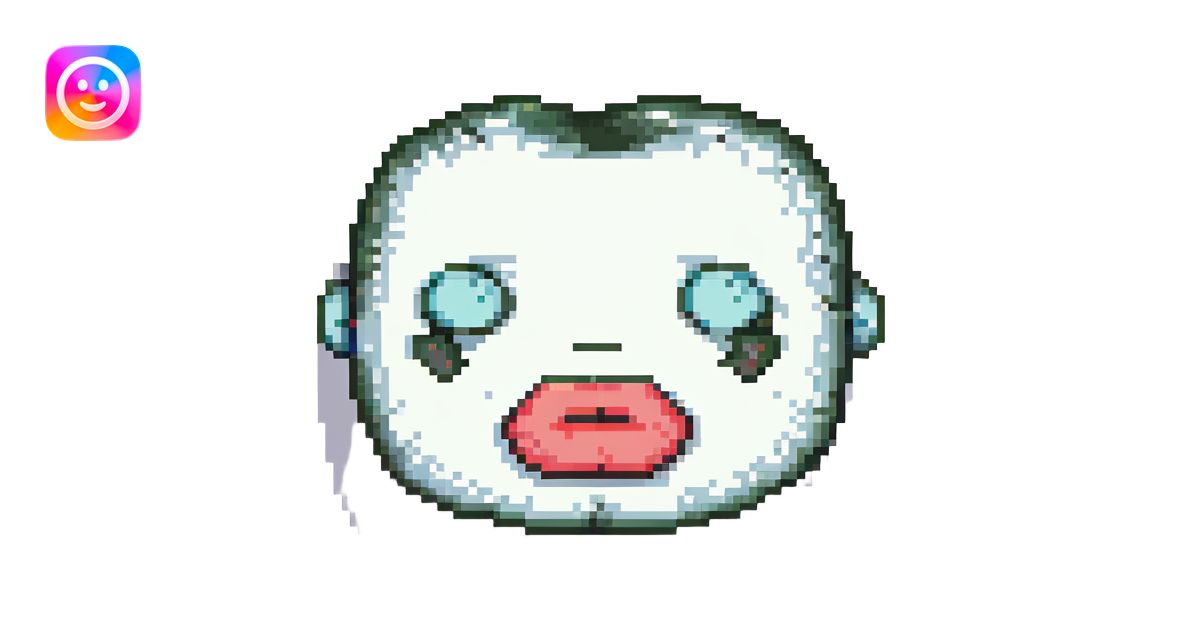 a cartoon face biting its lower lip, playful, no text illustration | AI ...