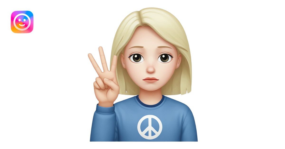 sad with peace sign up emoji | AI Emoji Generator