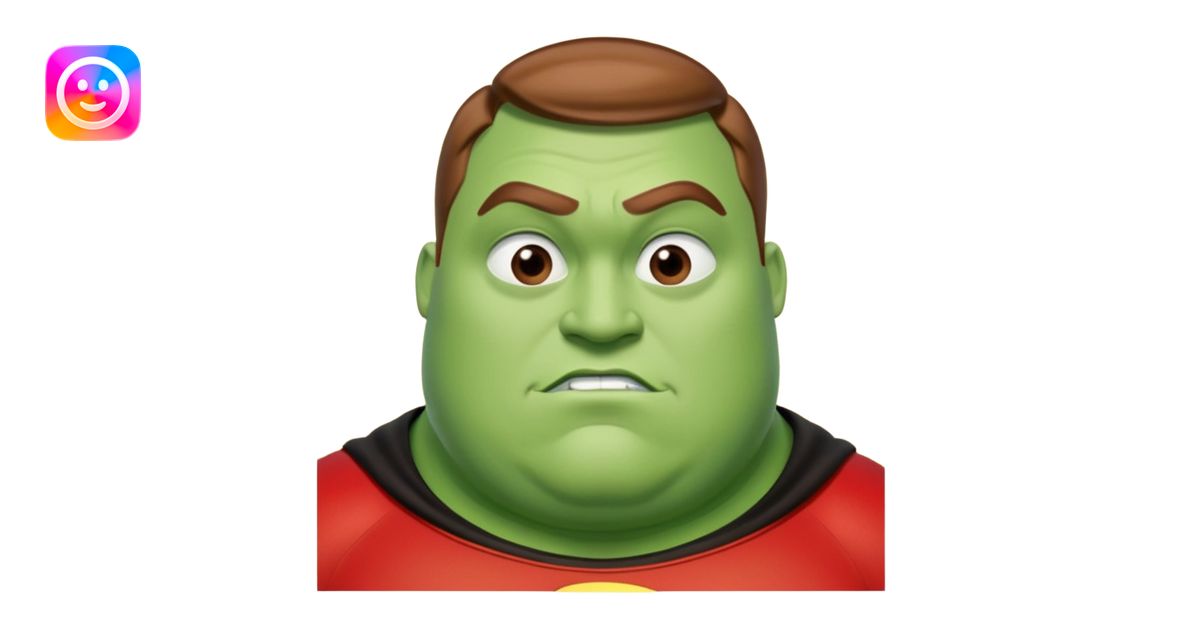 really fat green mr incredible farting emoji | AI Emoji Generator