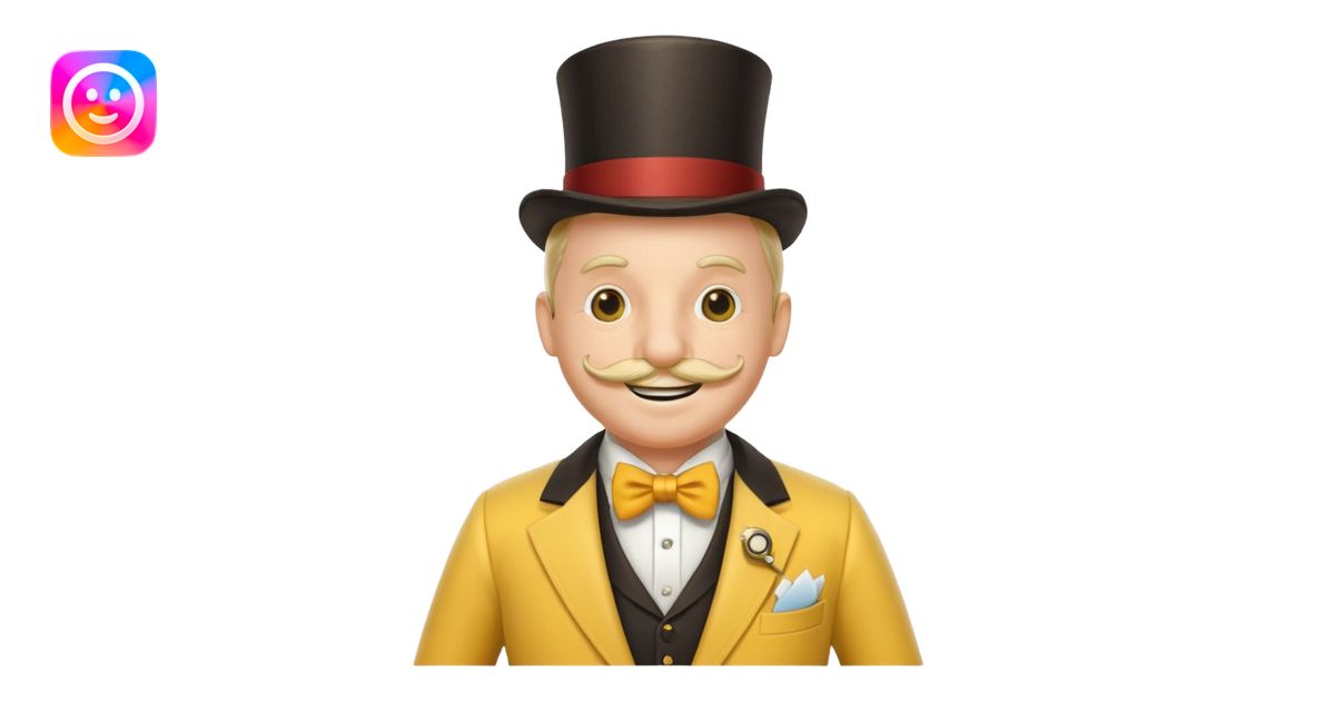 The monopoly fella with a monocle and yellow emoji | AI Emoji Generator