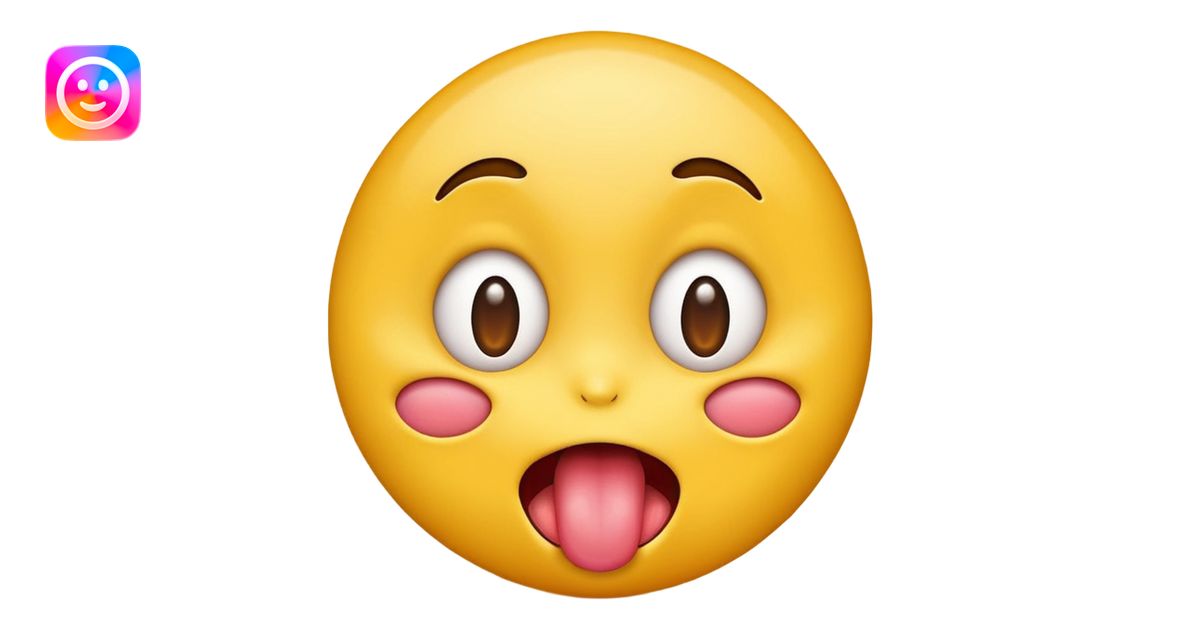Emoji sticking its tongue out and drooling while looking up ecstatic ...