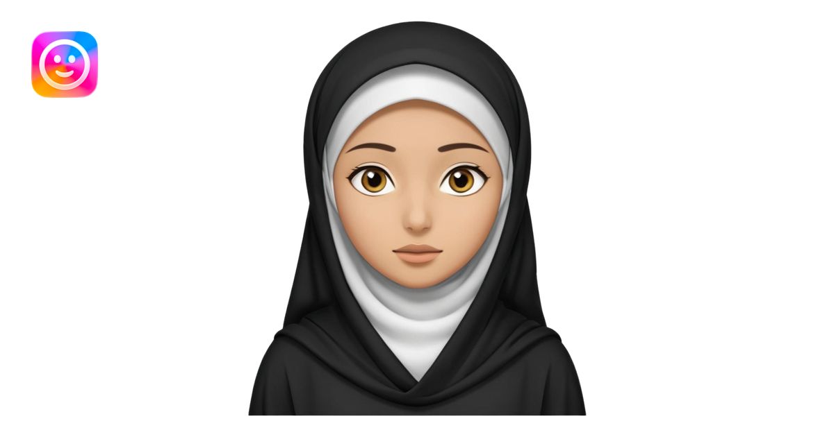 Make a emoji of a Muslim girl wearing a white hijab and "niqab on her ...