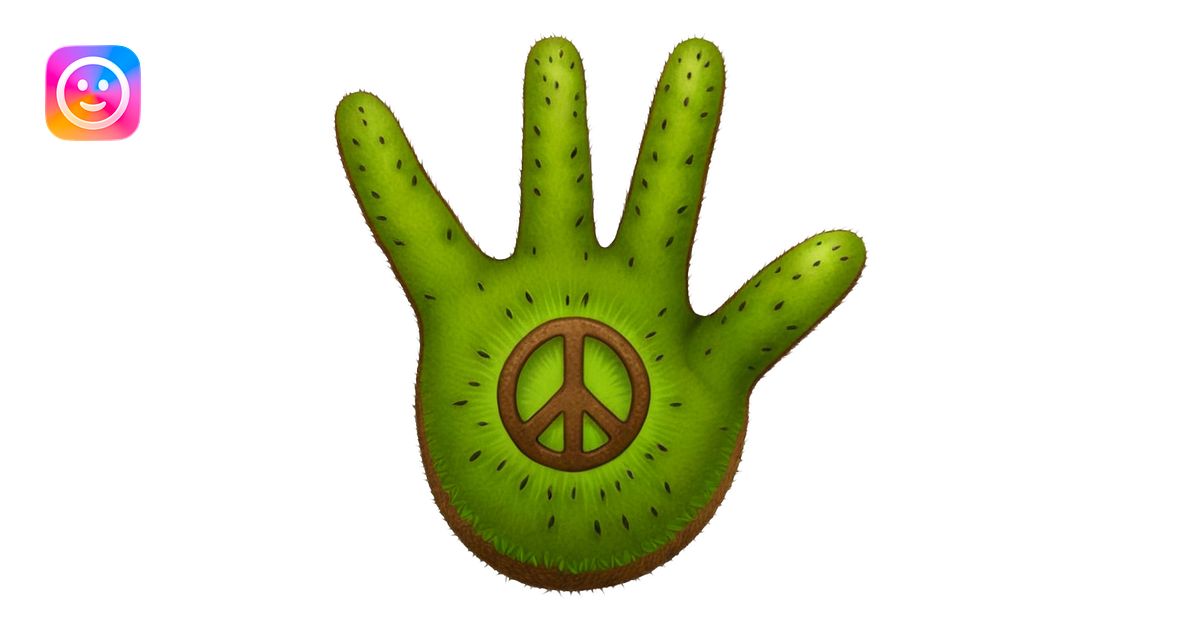 Peace sign hand emoji but its kiwi skin emoji | AI Emoji Generator