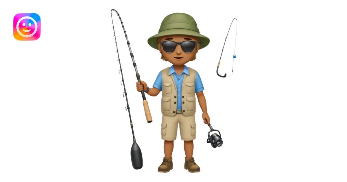 Man in motion casting a fishing rod full body emoji | AI Emoji Generator