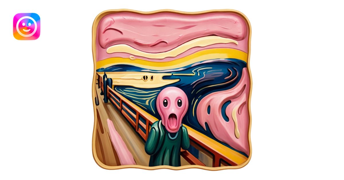 Edvard munch The Scream abstract painting with SPAM MEAT landscape ...