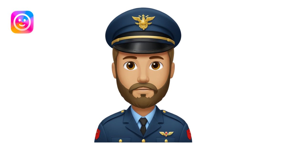 male soldiers with beard with out cap long hair emoji | AI Emoji Generator